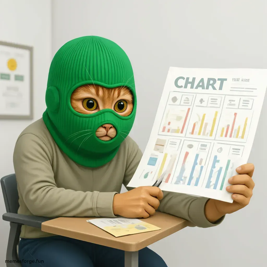 Green with chart on desk